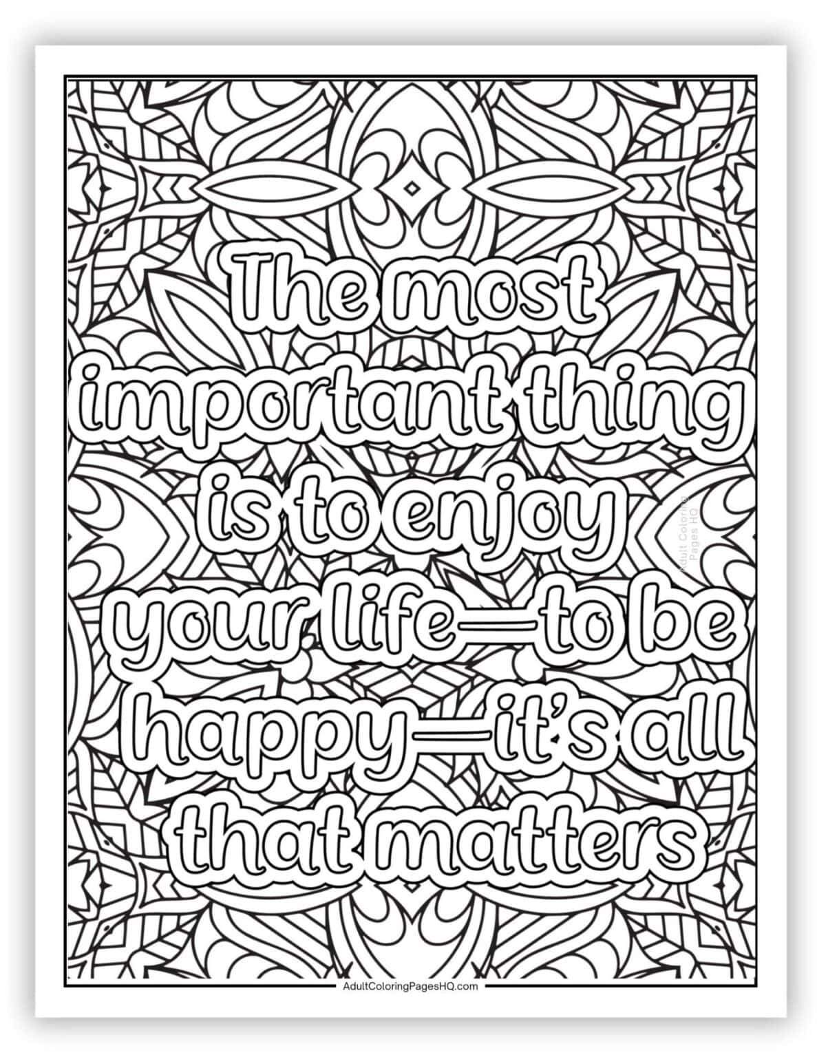 Quotes Coloring Pages for Adults (Free PDF Printables) - Adult Coloring ...